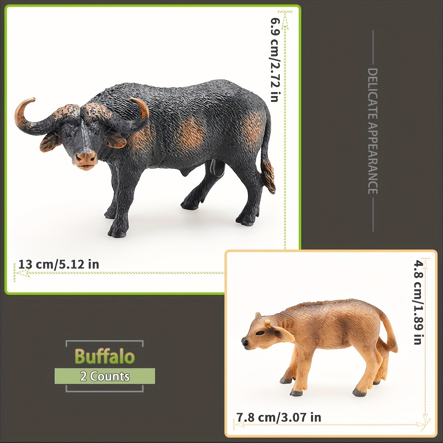 Buffalo Cow Doll Cute Simulation Animal Toy Set Cow - Temu