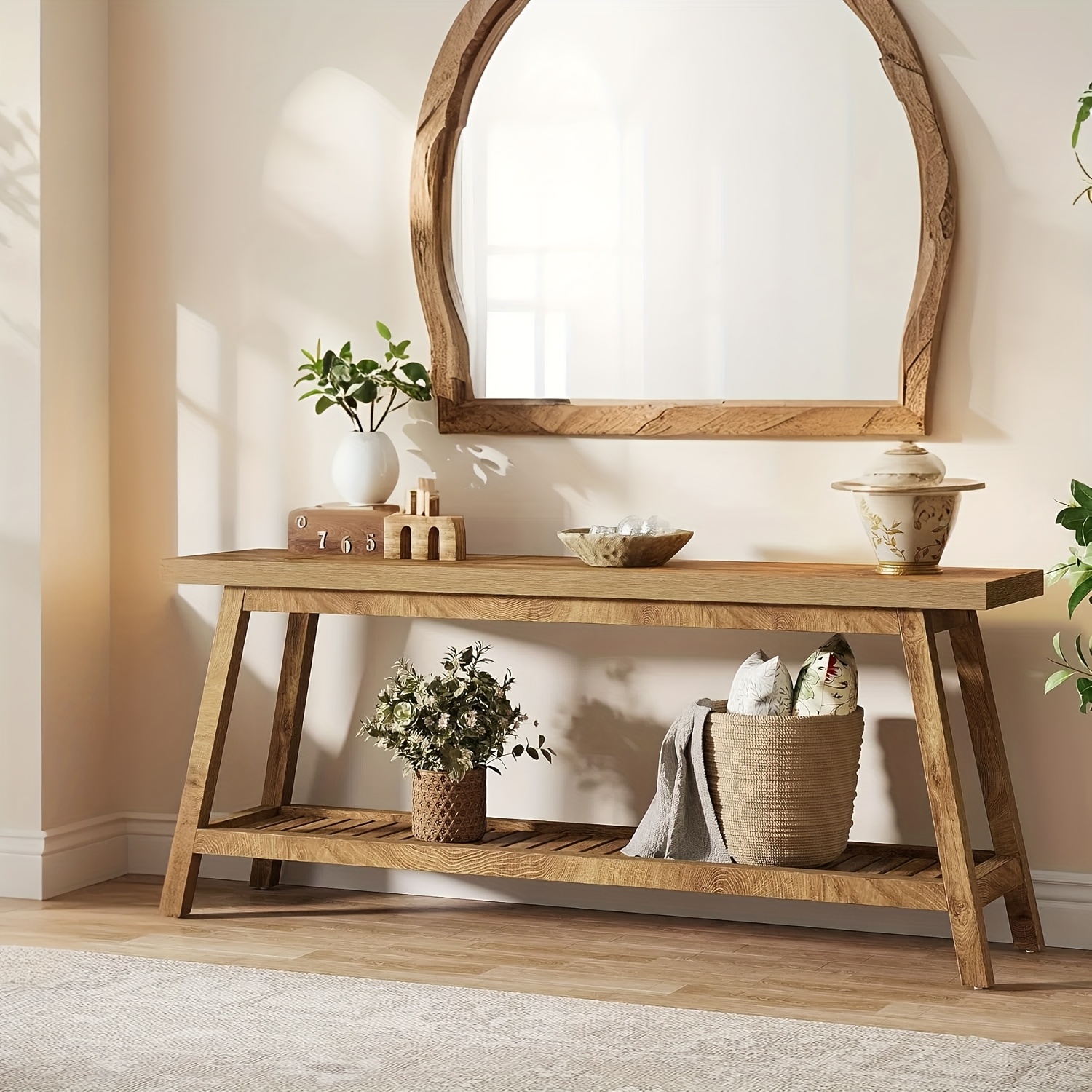 farmhouse sofa table sold on Temu United States