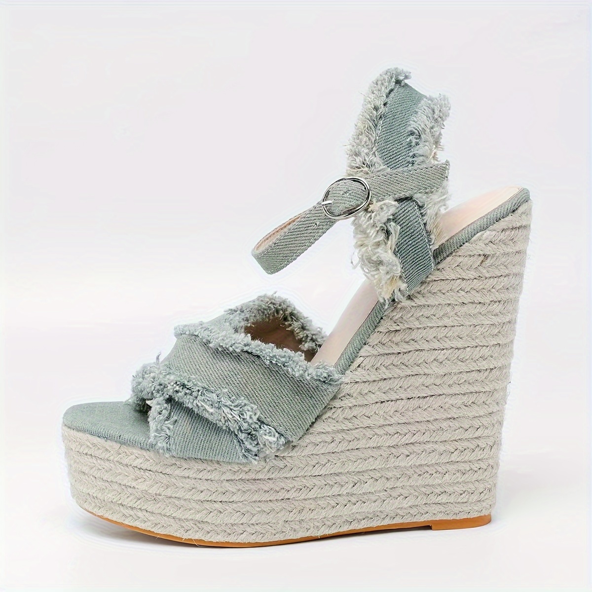 Womens Denim Platform Super High Heels Crisscross Band Ankle - Temu ...