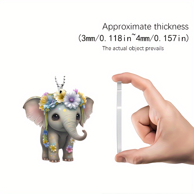 Long Nose Elephant Flower 2d Flat Acrylic Decorative Pendant - Temu Canada