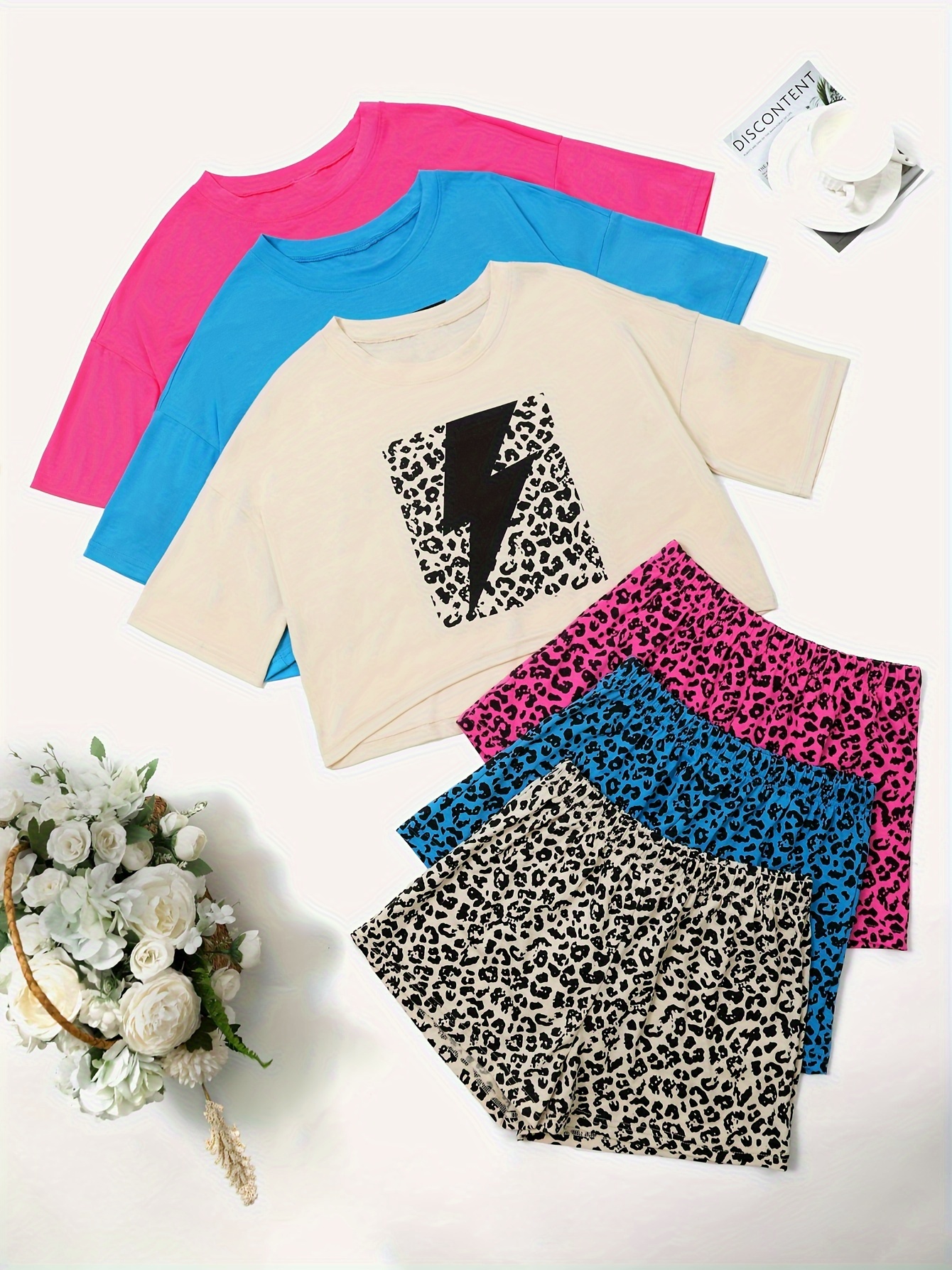 Women's Casual Lounge Set Plus Size Lightning Leopard Print - Temu Ireland