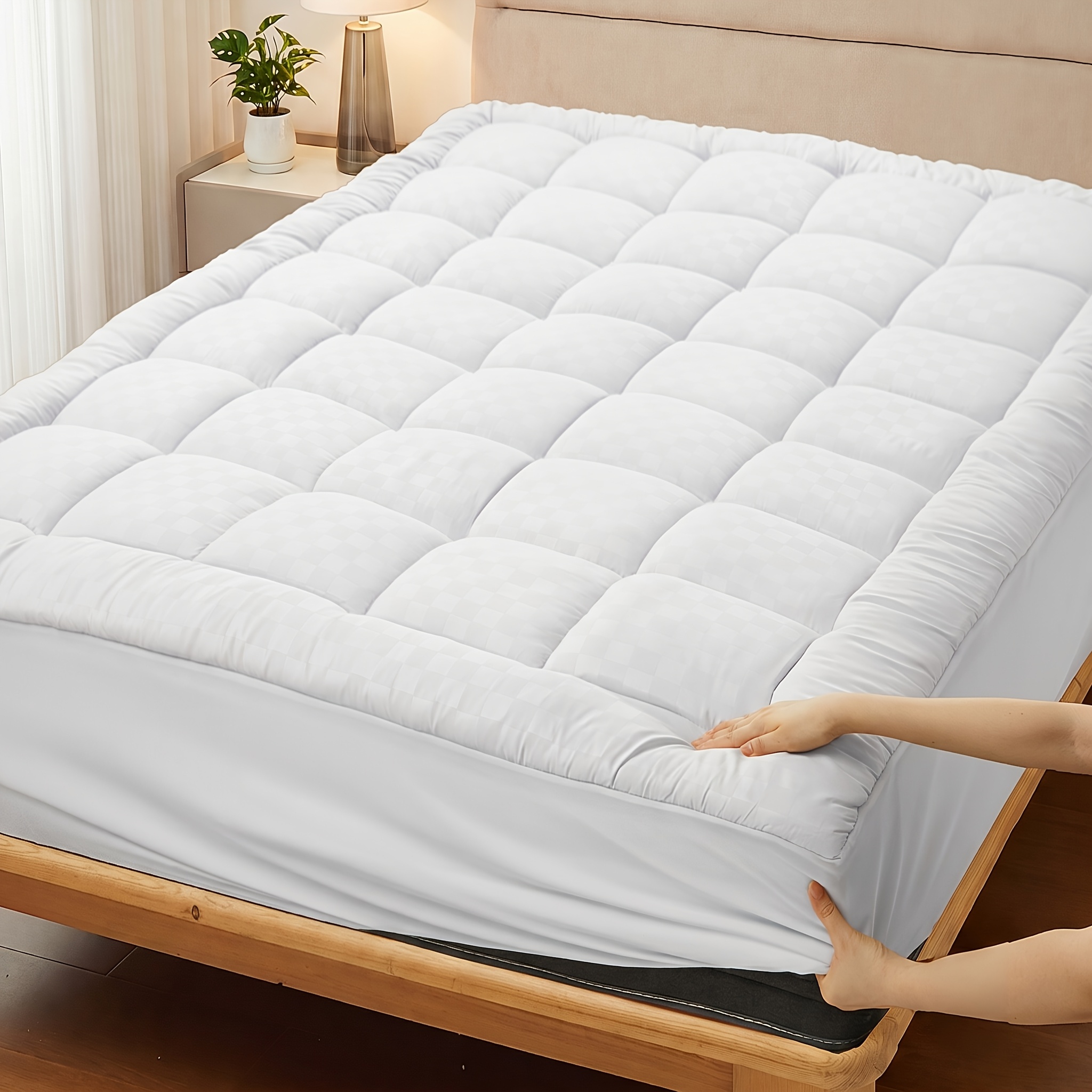 quilted mattress topper sold on Temu United States
