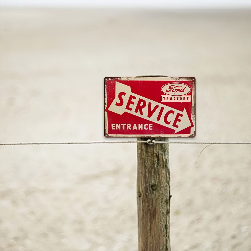 1pc Ford Tractors Service Entrance Sign, Uv-printed Aluminum Wall Art ...