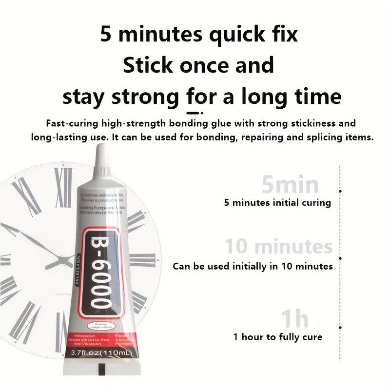 B6000 Adhesive Glue 3.72oz Tube - Water-resistant, Multi-purpose, Clear ...
