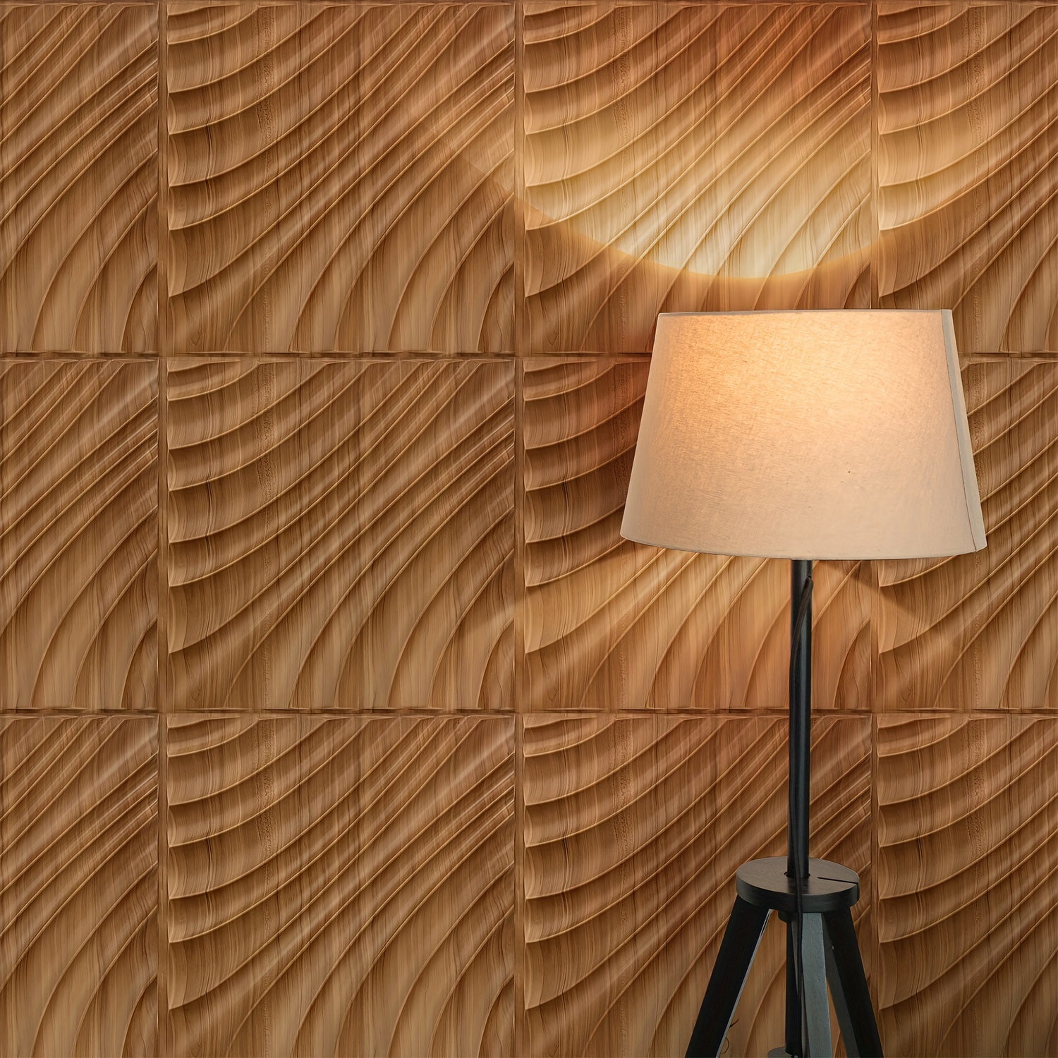 Stickgoo Wave 3d Wall Panels Brown Wood Grain Wall Panels - Temu