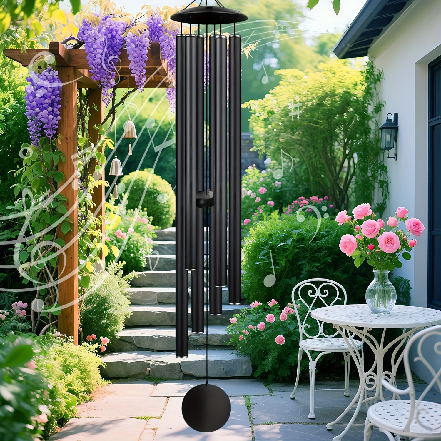 outdoor wind chimes sold on Temu United States