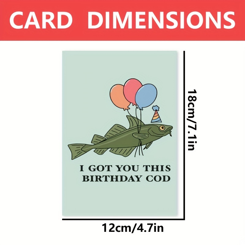 funny cod pun birthday greeting card multipurpose - Temu