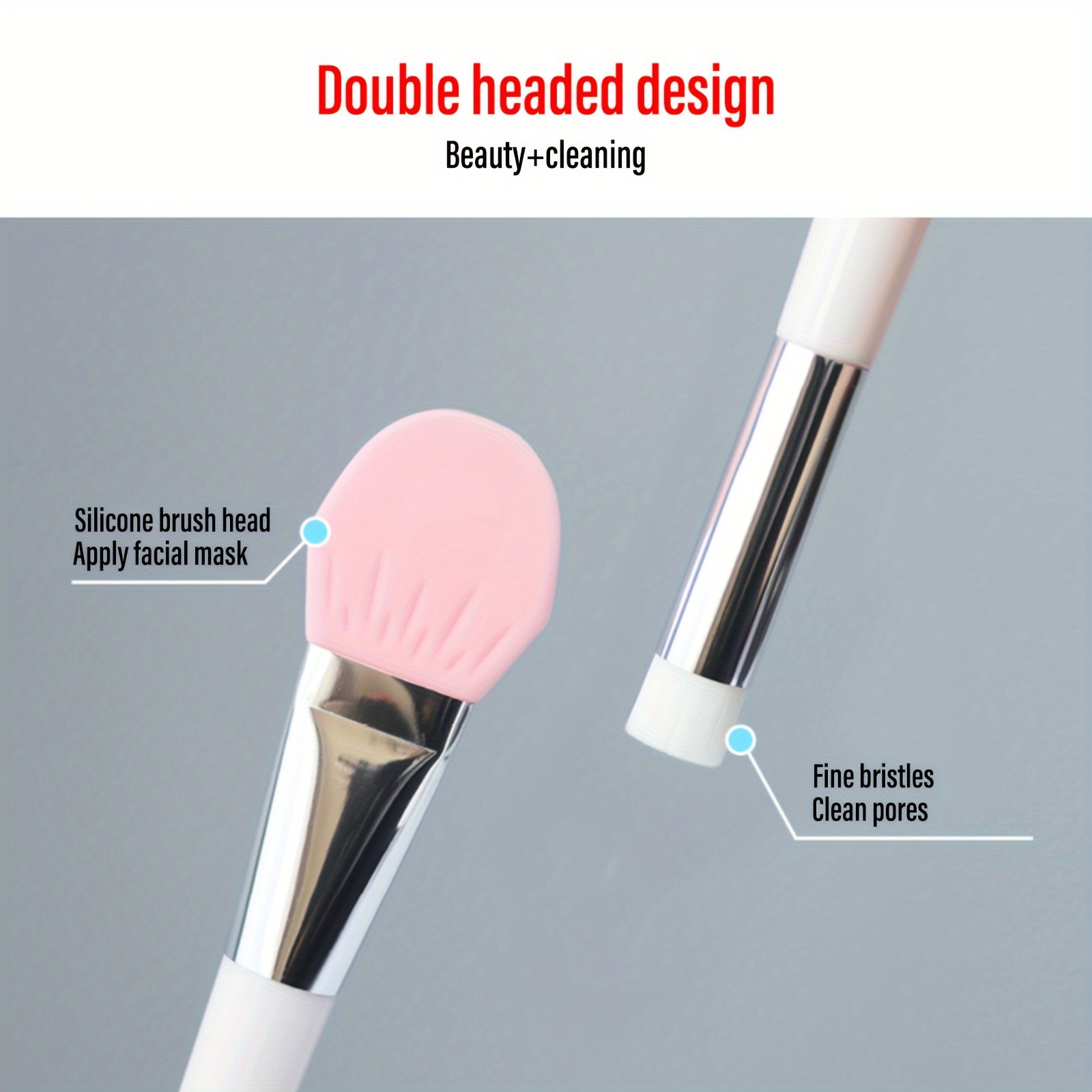 Double ended Silicone Mask Brush Fine Bristles Facial Mask - Temu
