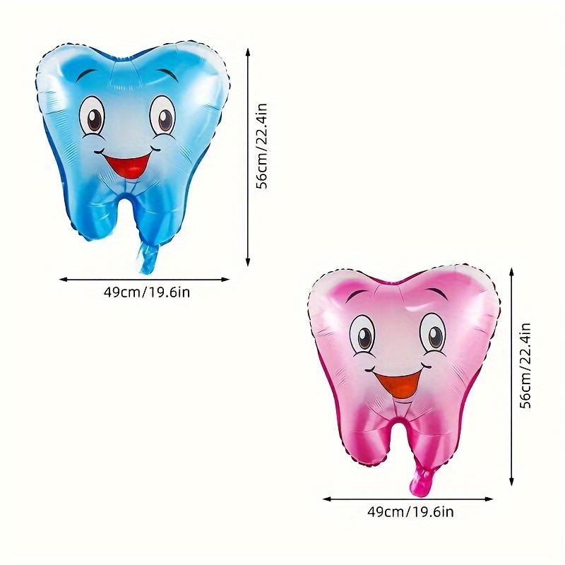 Adorable & Blue Smiling Teeth Balloon Set - Perfect For Dental Clinic ...