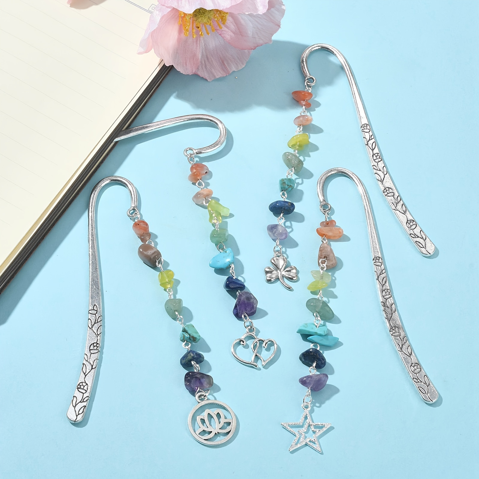 4 styles star alloy pendant bookmarks - Temu Canada