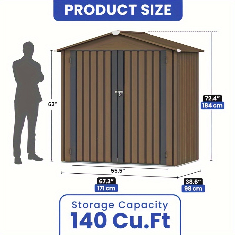 outdoor storage shed heavy duty metal tool sheds - Temu