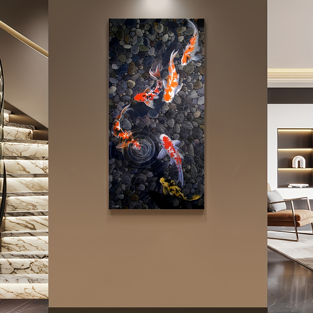 Koi Pond Print Wall Art koi Canvas Art Painting Wall Poster - Temu Canada