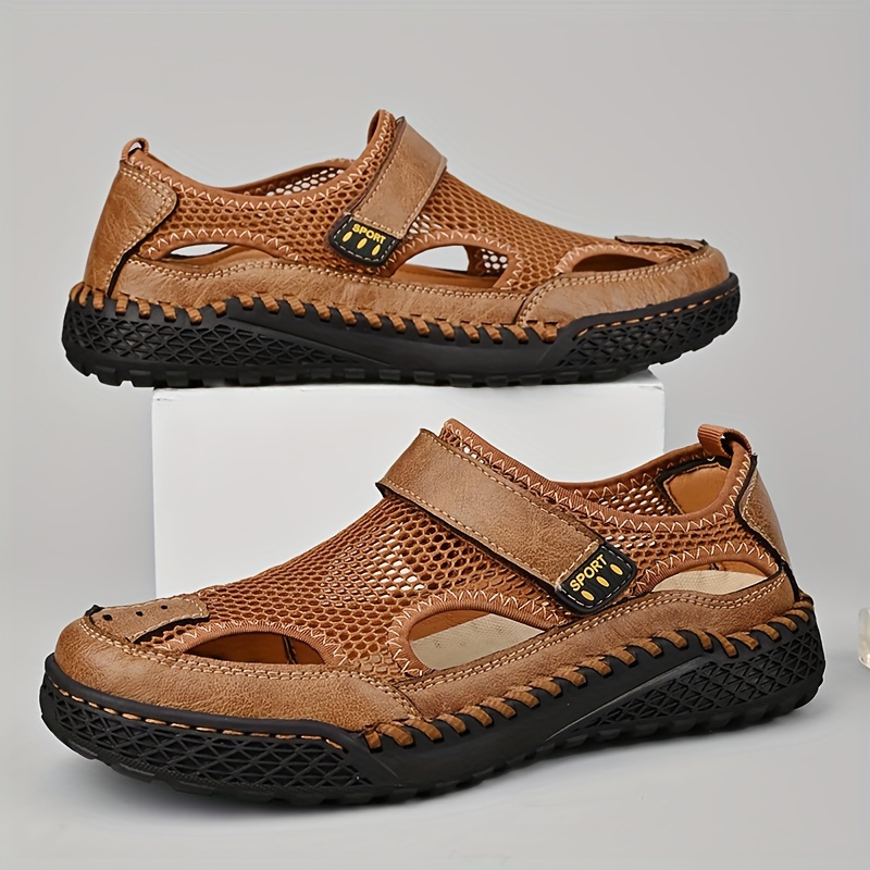 mens breathable mesh sandals casual summer shoes with soft sole hook ...