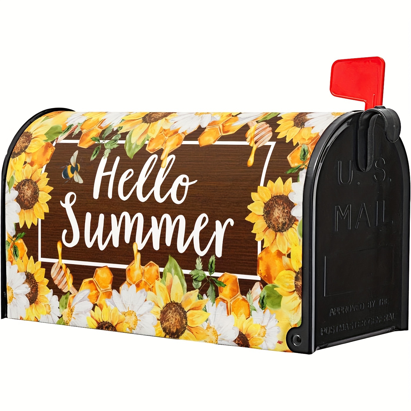 Sunflower Mailbox Covers Yellow Floral Bee Honey Summer - Temu