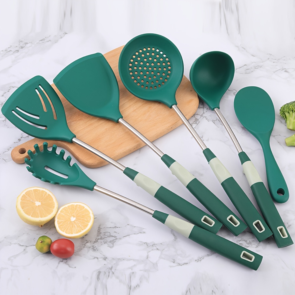 Silicone Utensil Set Kitchen Utensil Set Safety Cooking - Temu Australia