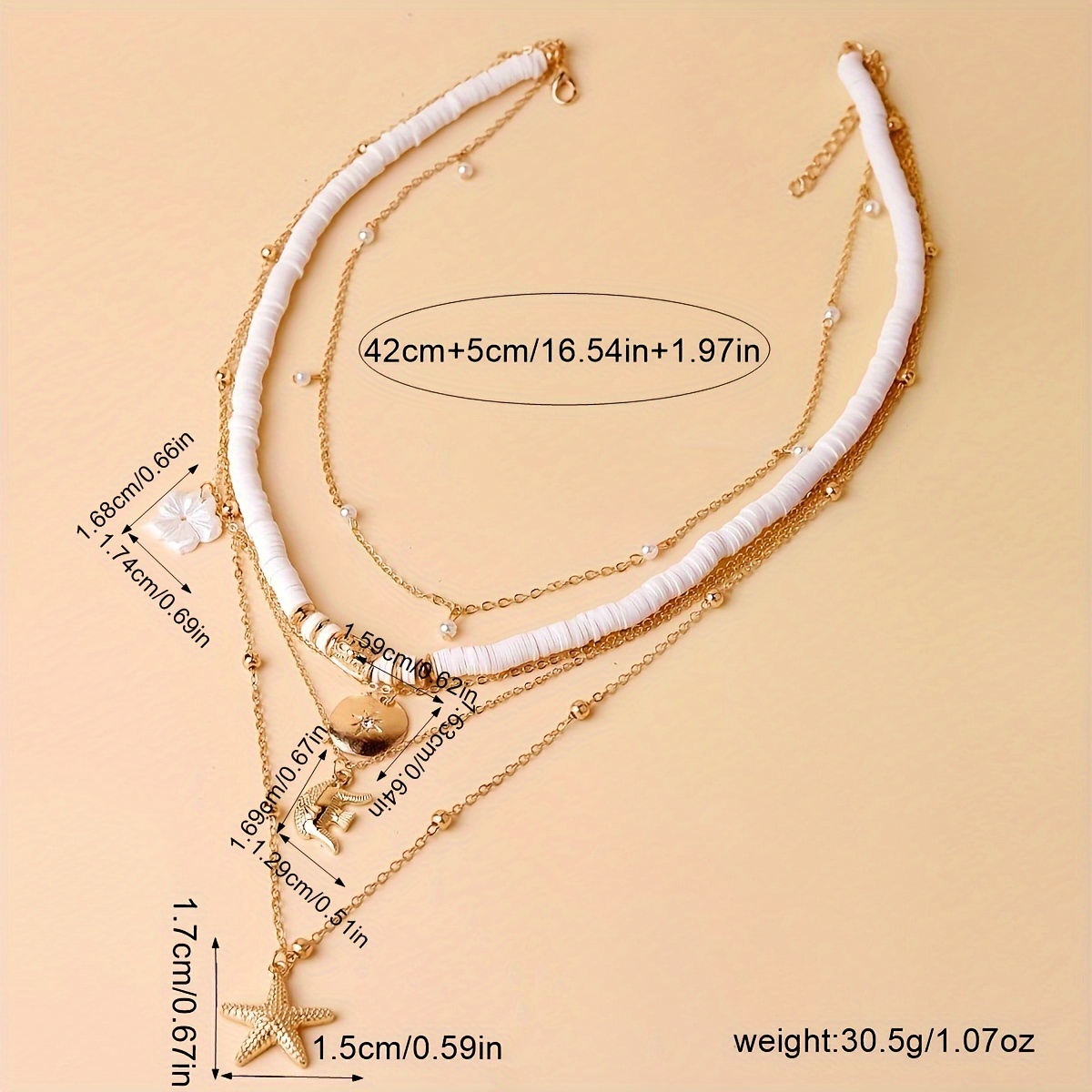 Multi Layered Chain Necklace Bohemian Beach Vacation Style - Temu Australia