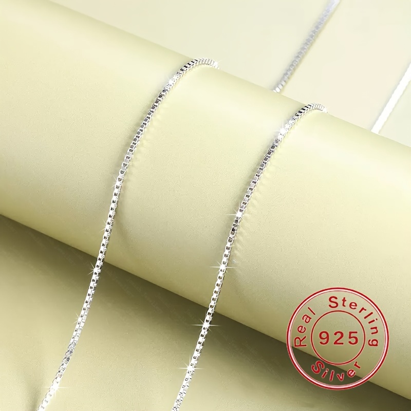 925 Zilveren Dunne Ketting Halsketting Elegante Simpele - Temu Netherlands