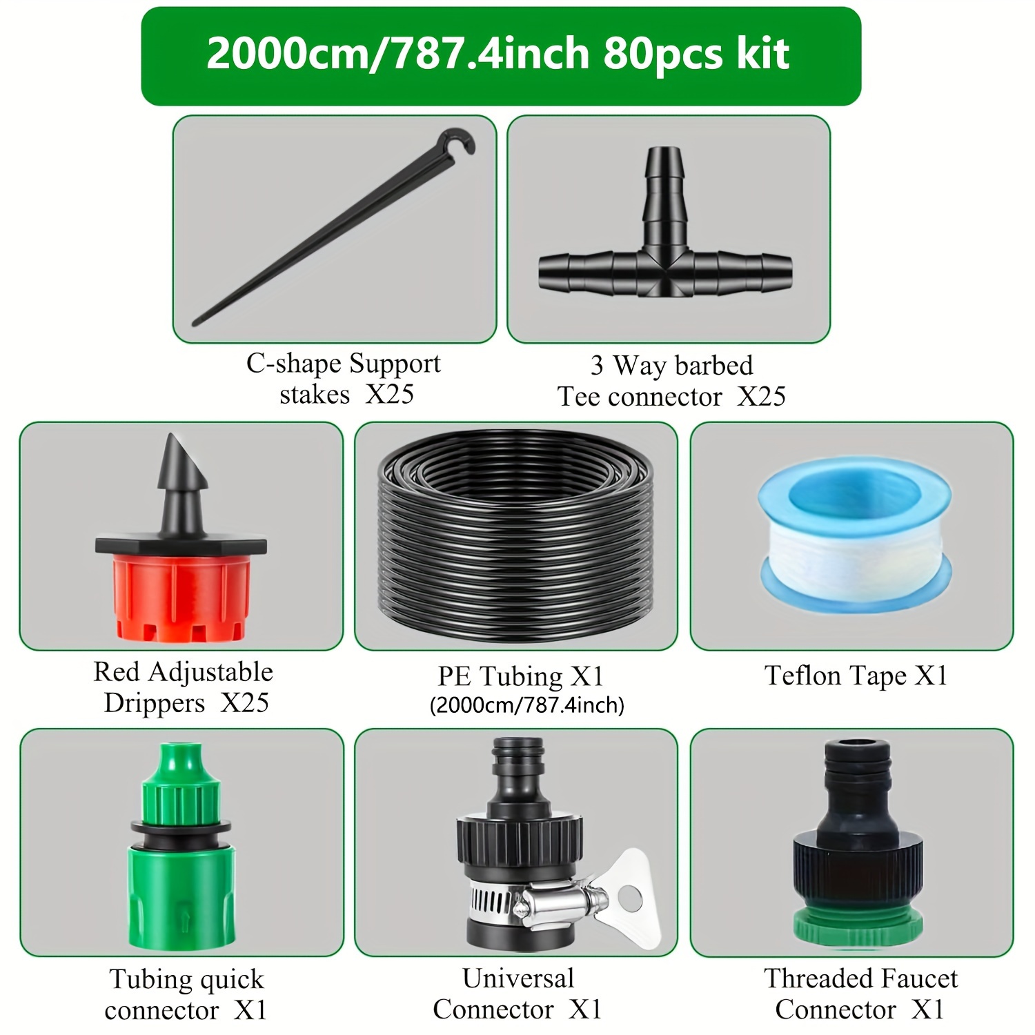 Drip Irrigation System Kit Distribution Tubing Diy Micro - Temu