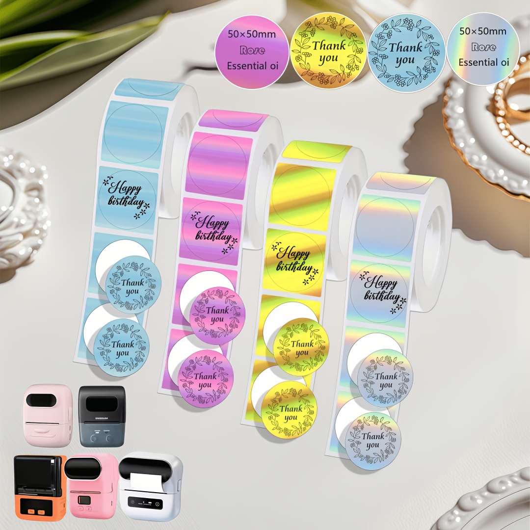 holographic thermal labels sold on Temu United States