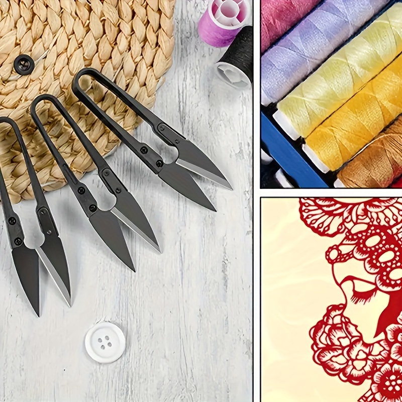 1pc Ambidextrous Shaped Spring Scissors 4 3 Inch High Carbon Manganese ...