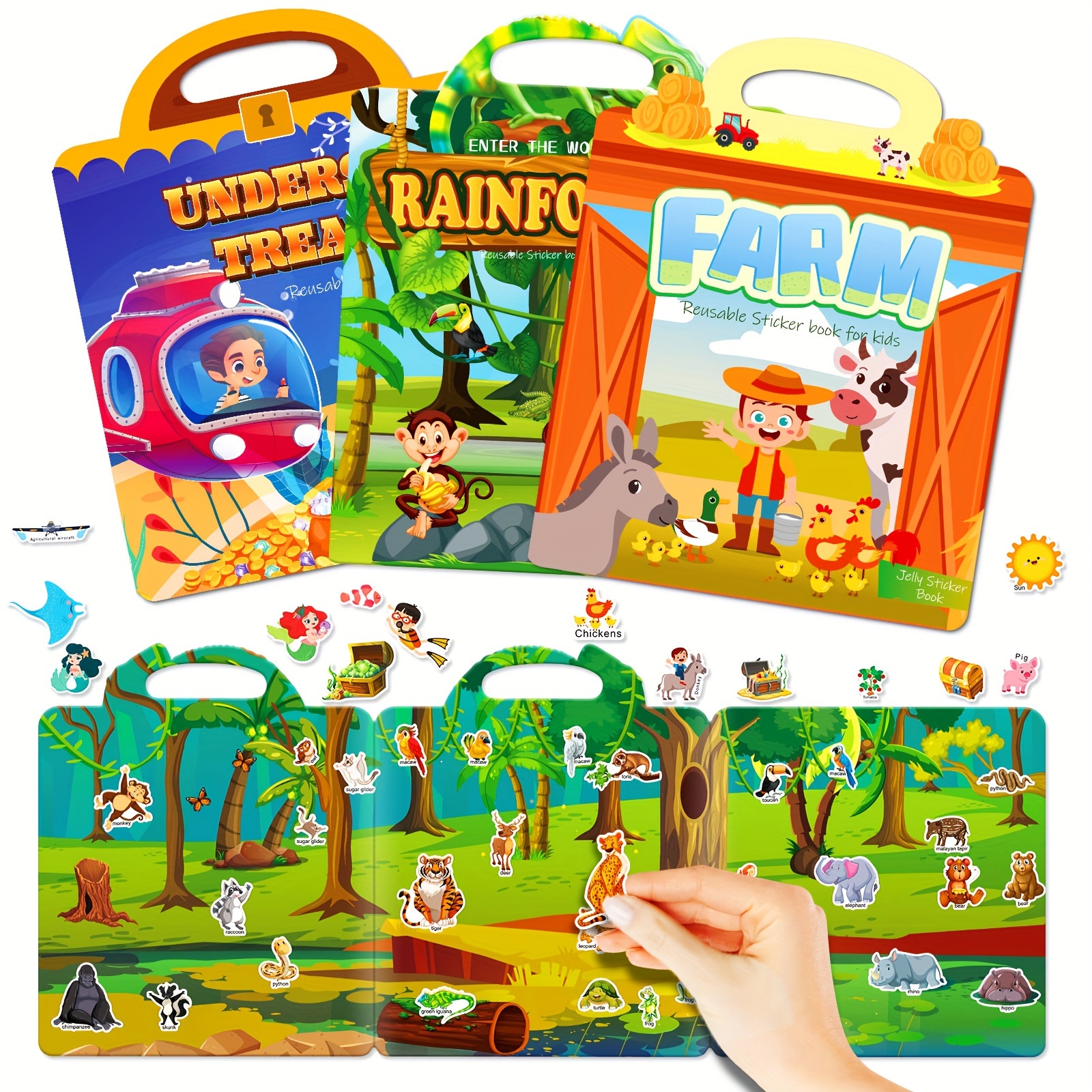 Three Books Cartoon Underwater Treasure Cartoon Tropical - Temu United ...