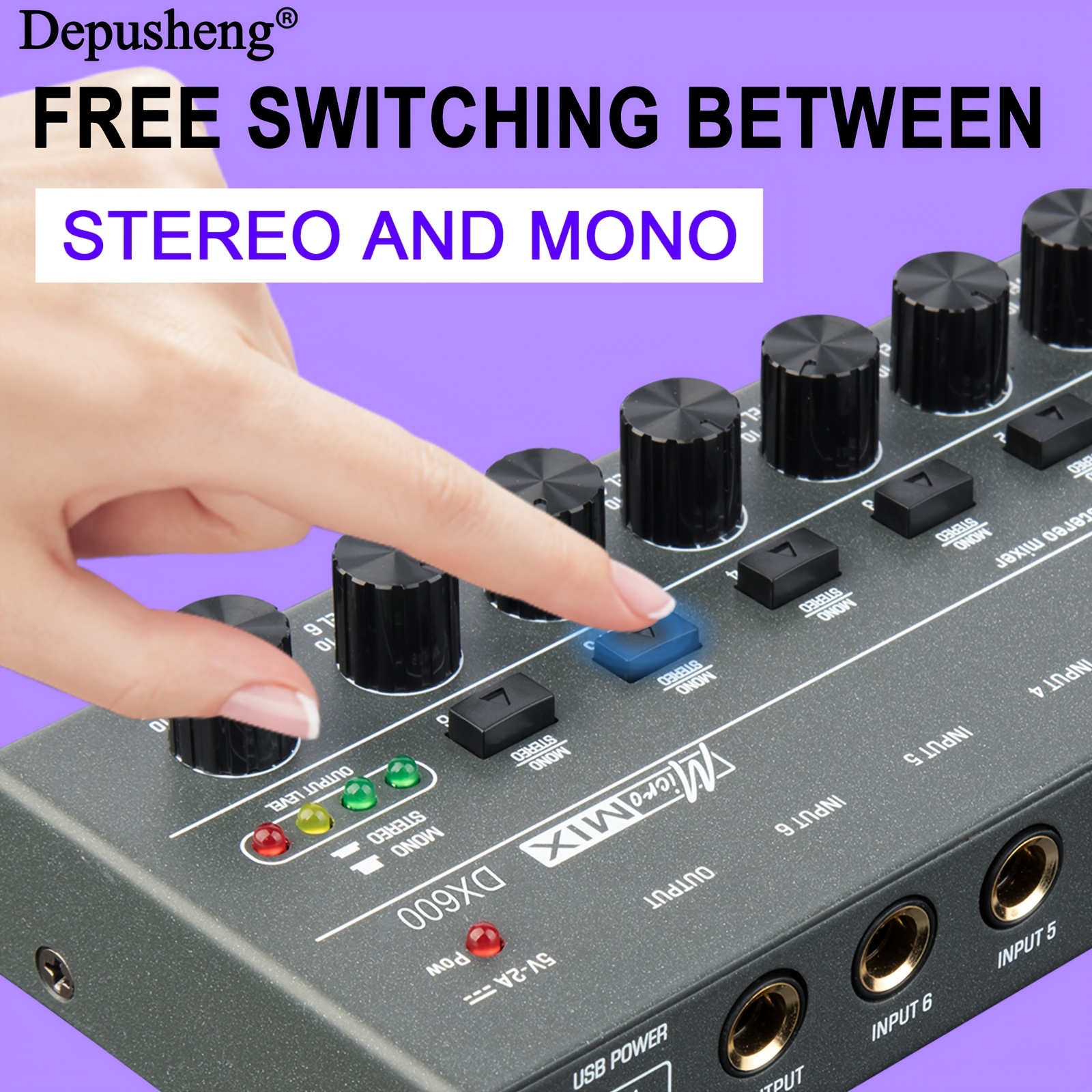 6 channel stereo mixer sold on Temu United States