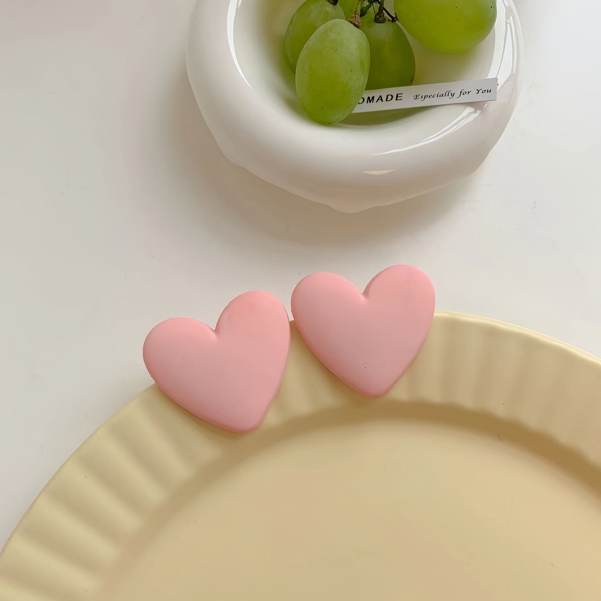 Romantic Geometric Love Heart Shape Acrylic Stud Earrings - Temu United ...