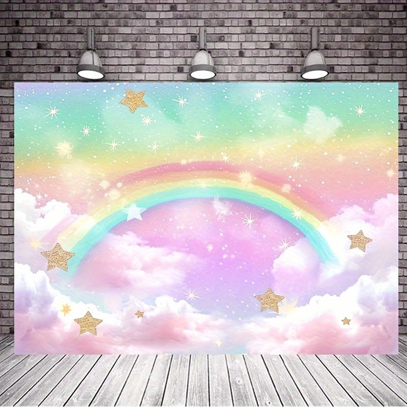 Pastel Rainbow Party Backdrop Cute Birthday Theme Decor - Temu Nigeria