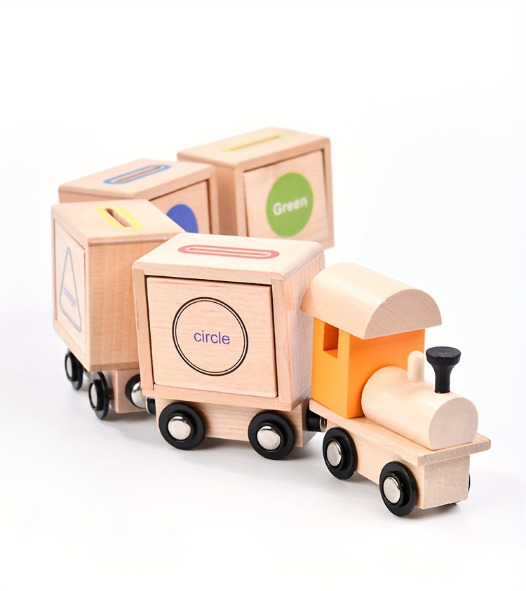 Wooden Magnetic Train Set Educational Toys Color Shape - Temu South Africa