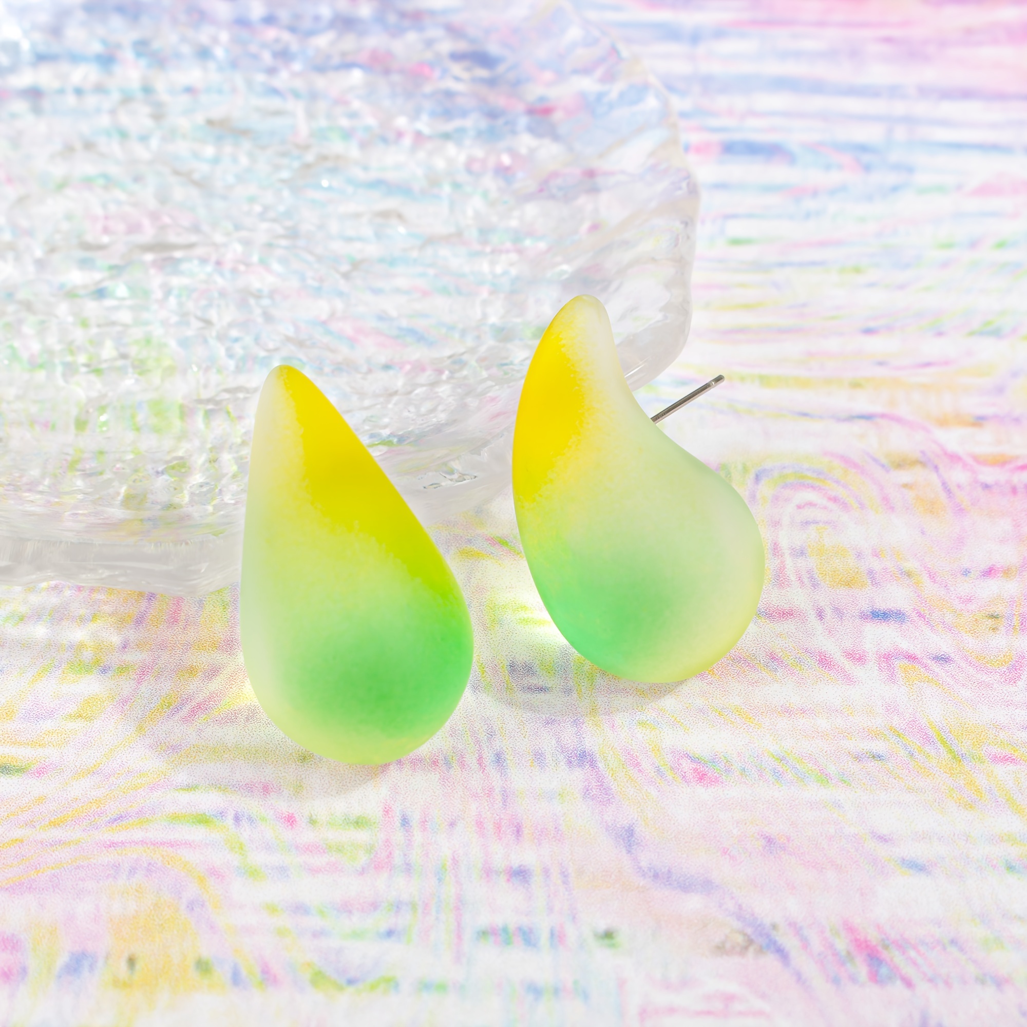 Frosted Translucent Jelly Gradient Waterdrop Shaped Acrylic - Temu ...