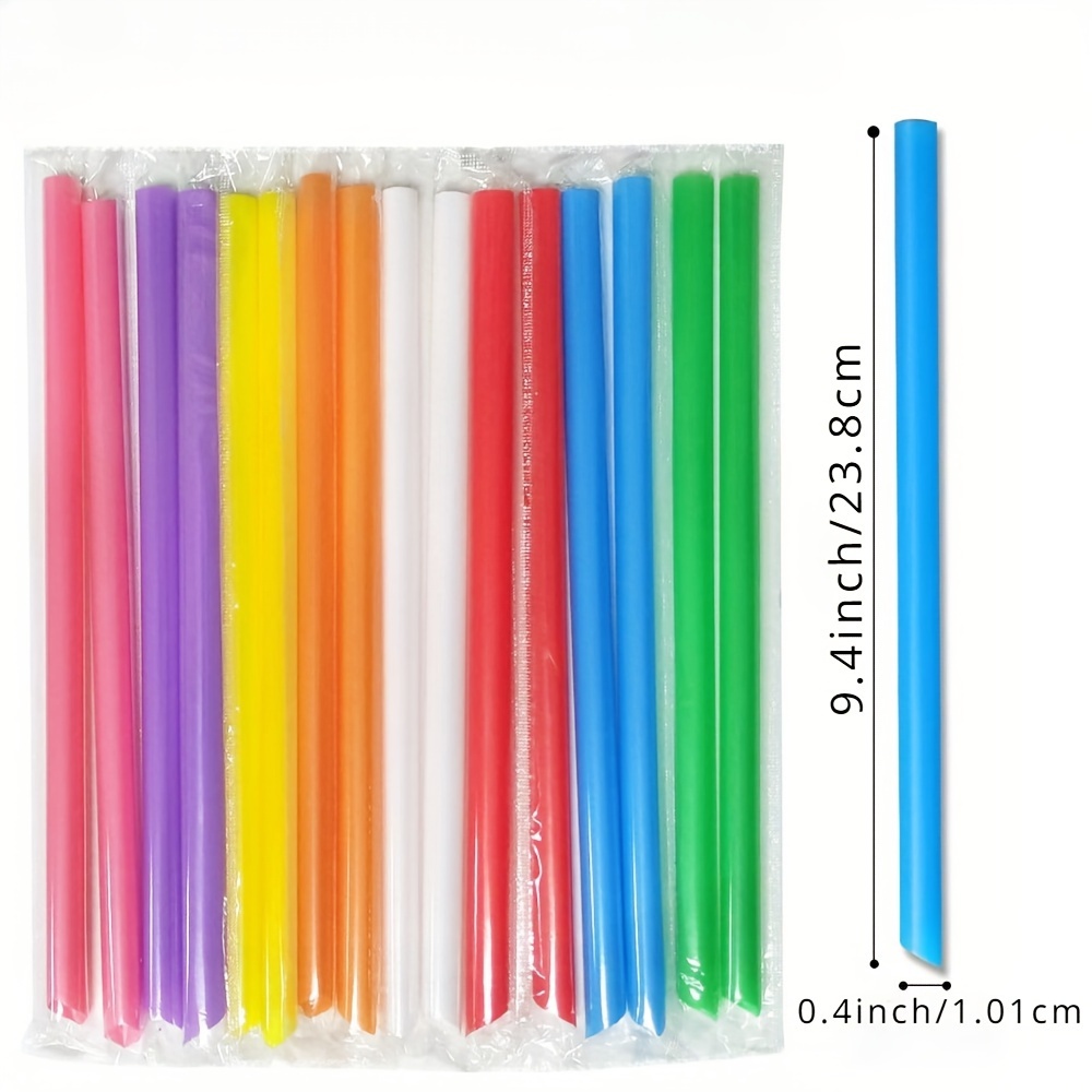 Jumbo Plastic Straws Smoothies Boba Individually Wrapped - Temu
