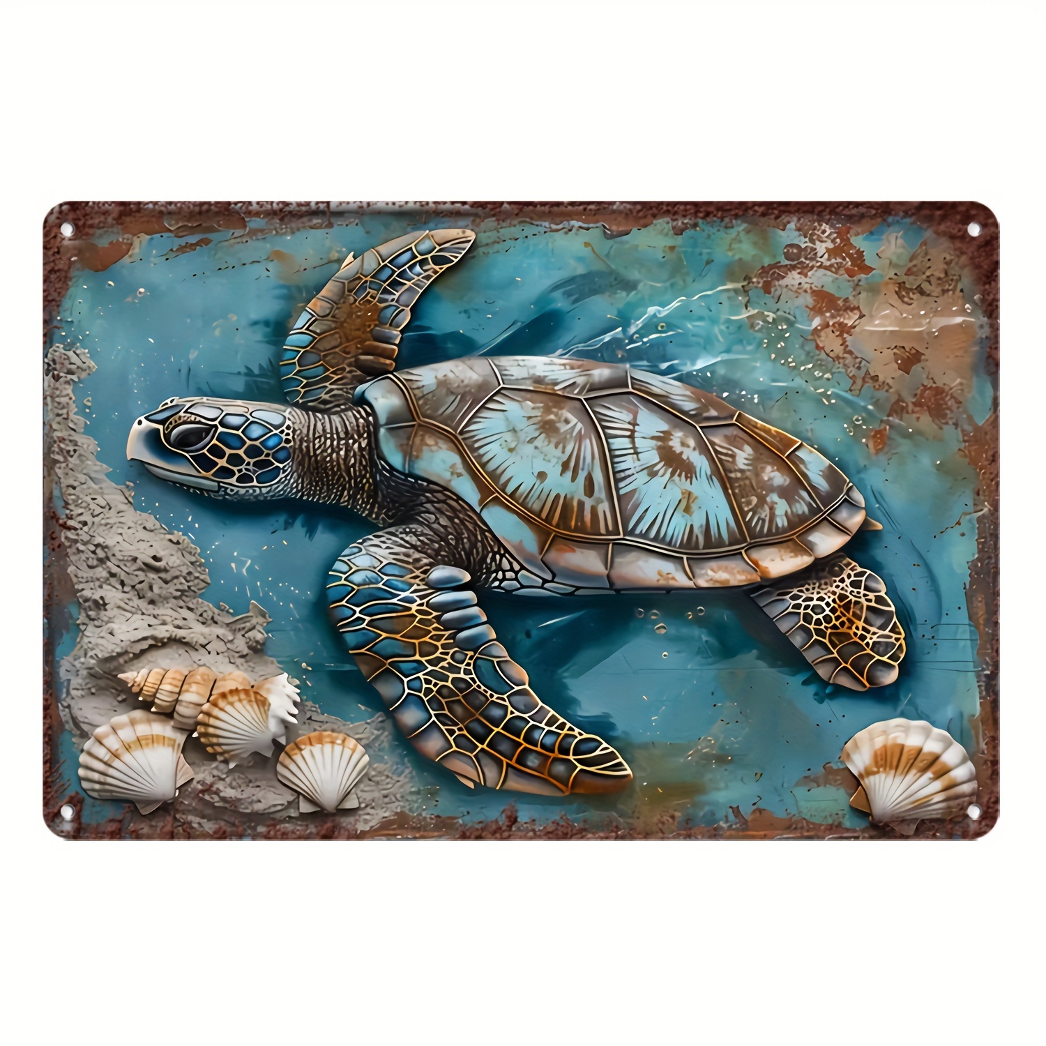 Vintage Sea Turtle Metal Wall Decor Sign Rustic - Temu