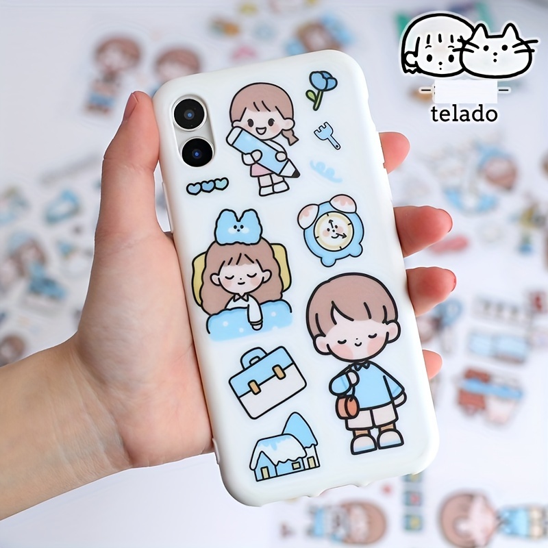 Waterproof Stickers Cute Girl Cartoon Style Diy Mobile Phone - Temu Ireland