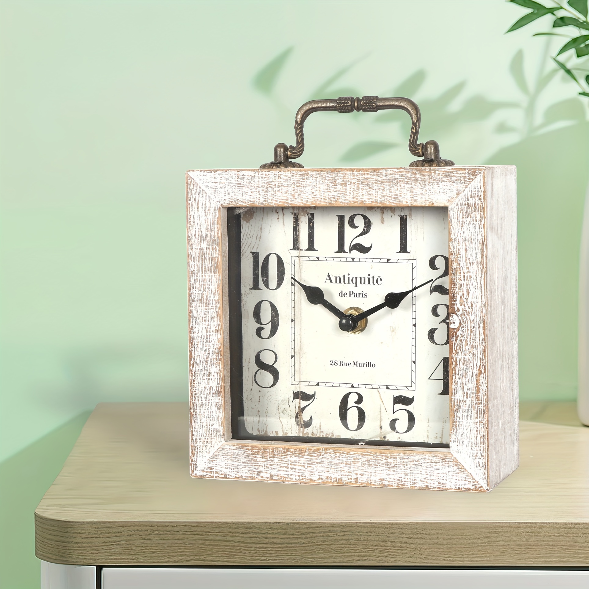 Large Number Analog Clock 10-Inch Retro Desk Clock - Vintage Mantel ...