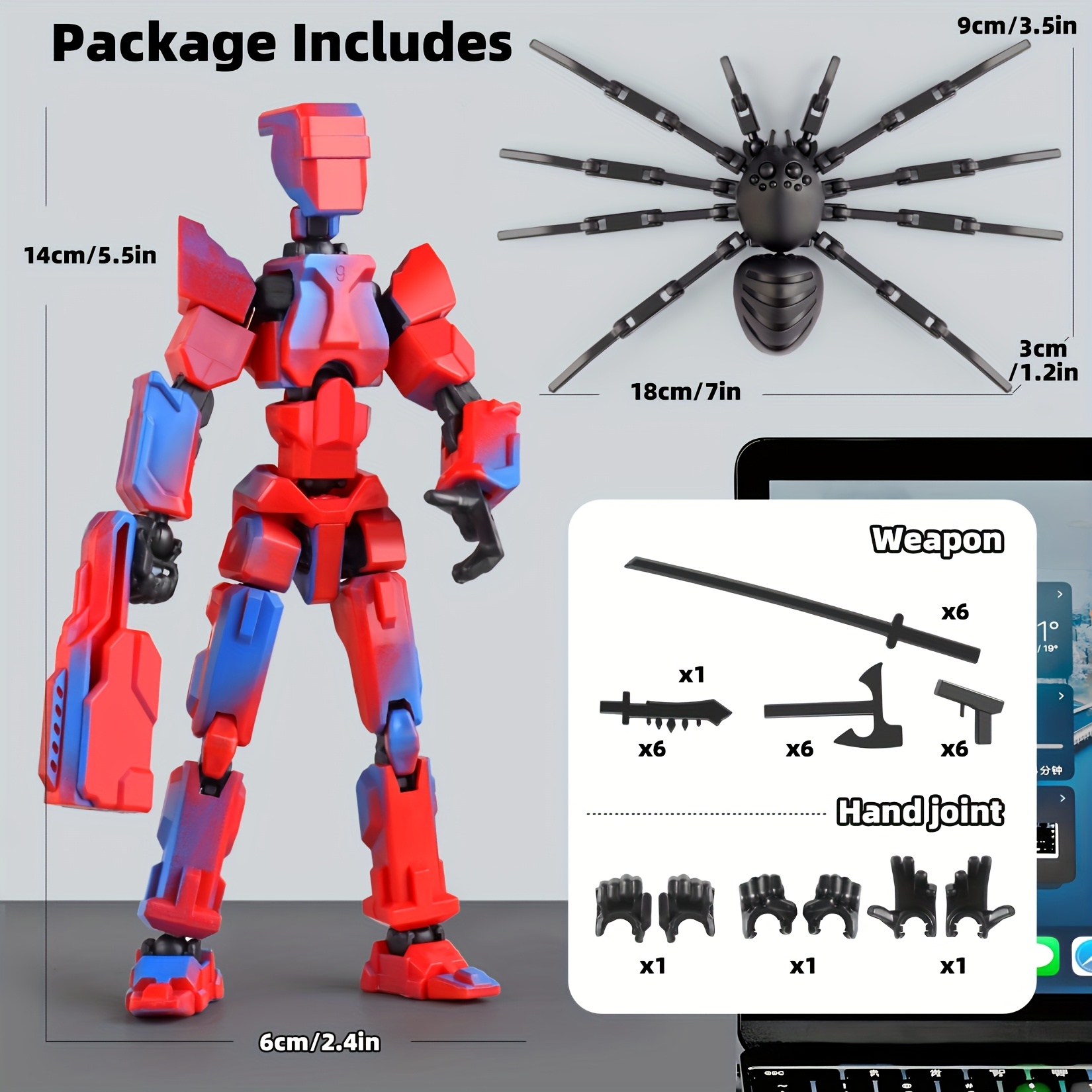 spider action figure sold on Temu United States