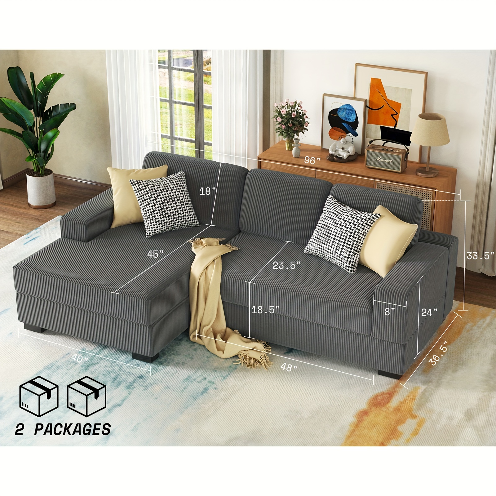 96 inch sectional with chaise store