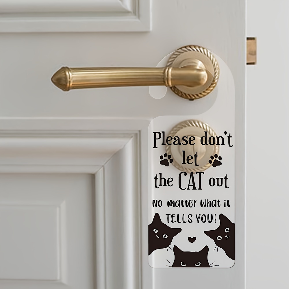 Modern Acrylic Cat Door Sign " Let Cat " Warning - Temu