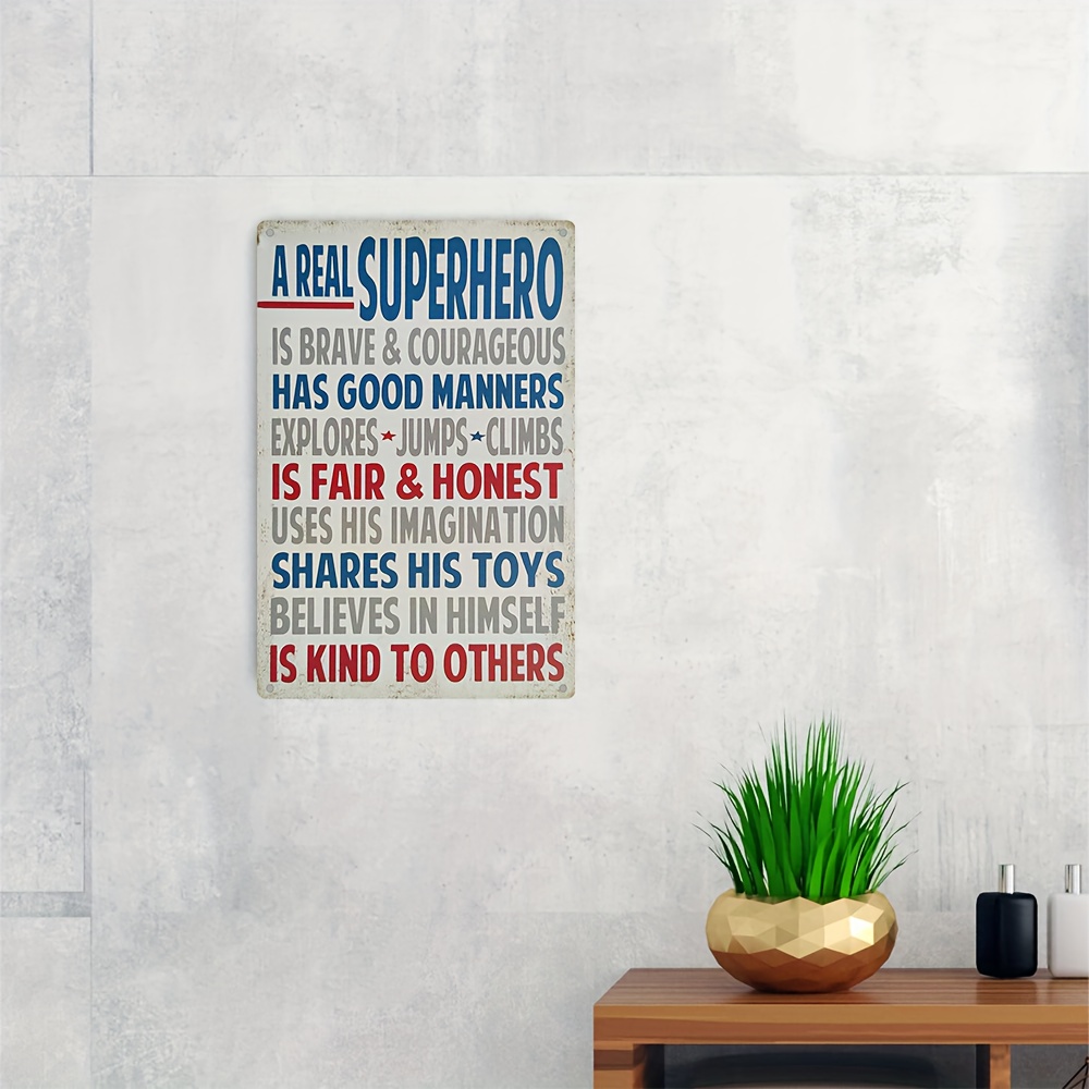 aluminium tin signs " a real superhero" funny cartoon - Temu New Zealand
