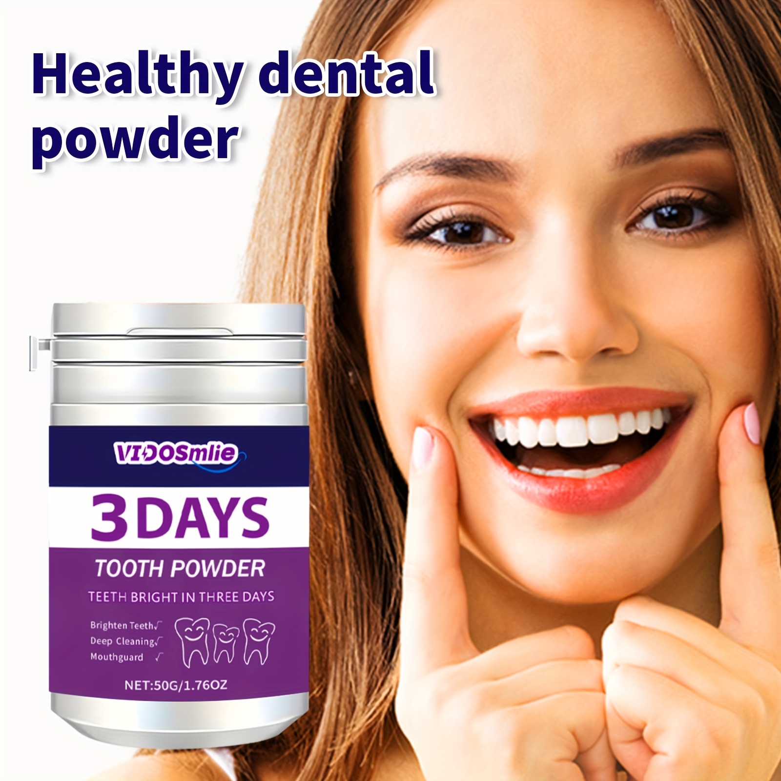 3 Days Brightening Teeth Powder - 50g Deep Cleaning Tooth Powder For ...