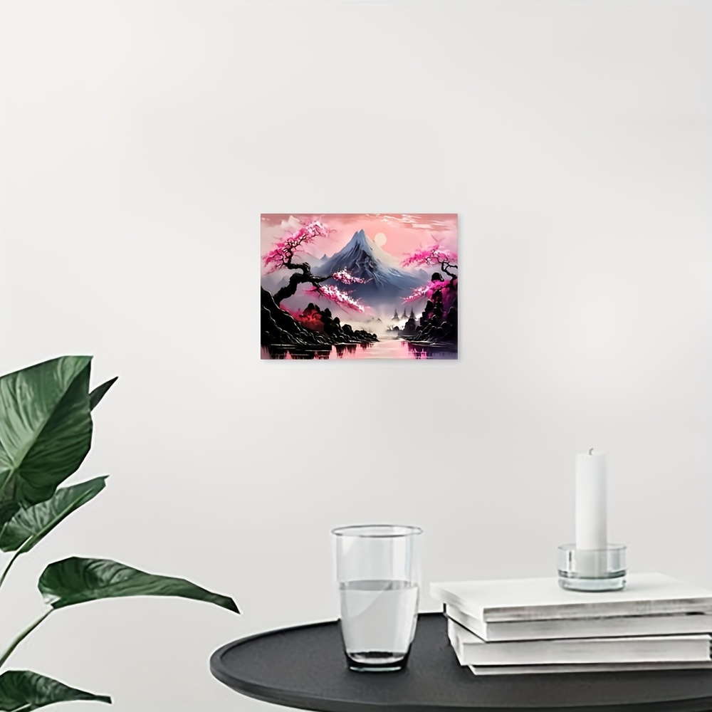 1pc Unframed Scenery Canvas Poster Mountain Water Landscape Painting ...