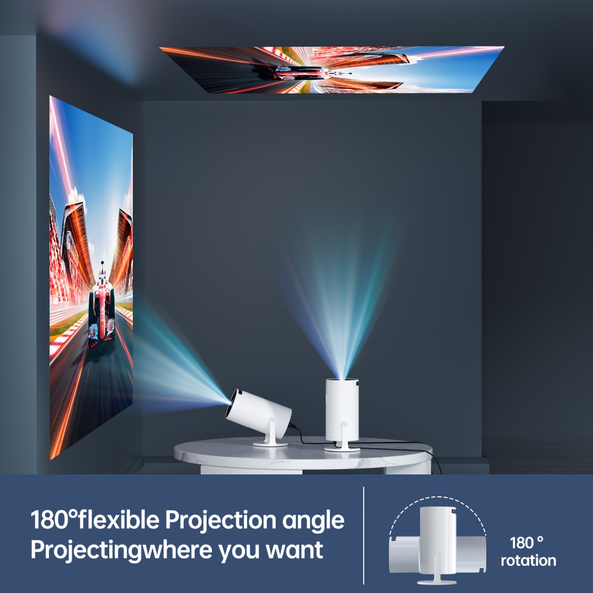 Mini Projecteur 1080p, Prise Ue, Projecteur Portable Avec Correction ...