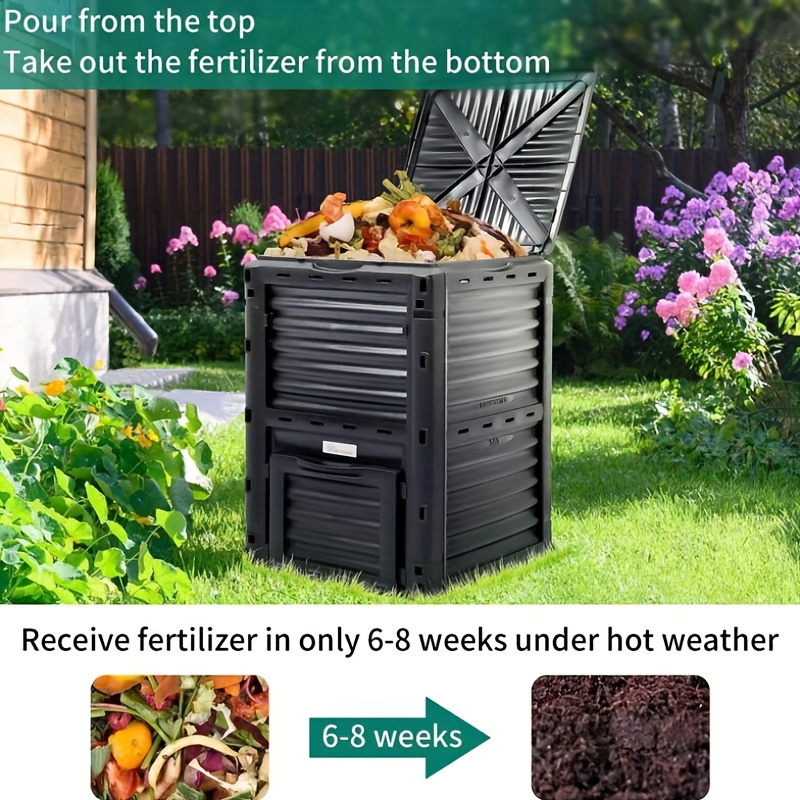 Furnanova Large Outdoor Compost Bin 80 Gallon Composter Box - Temu