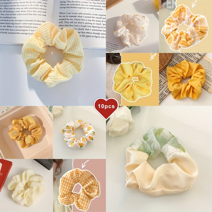 10 Piezas Anillos Cabello Vintage Minimalistas Mujeres Lazos - Temu