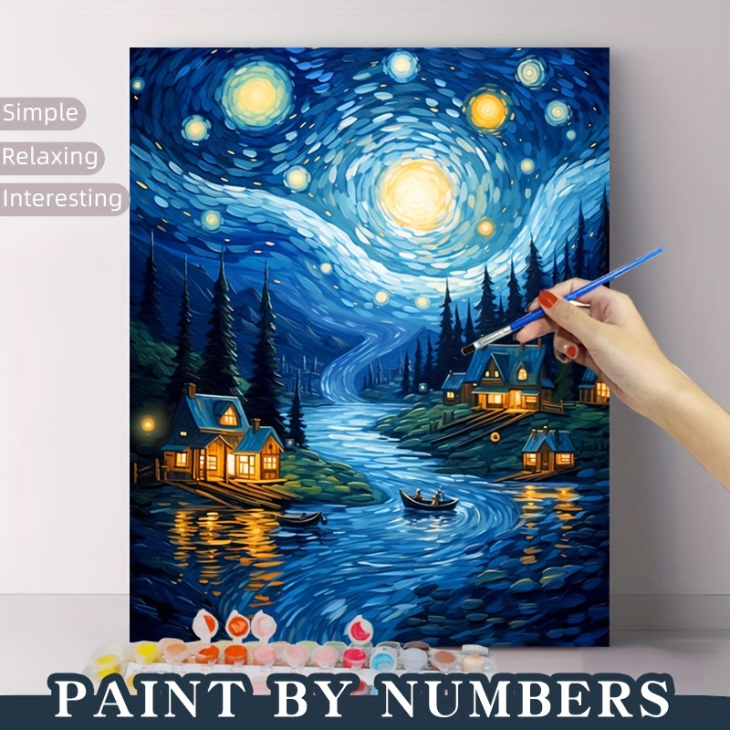 Starry Night Diy Paint Numbers Kit Adults - Temu
