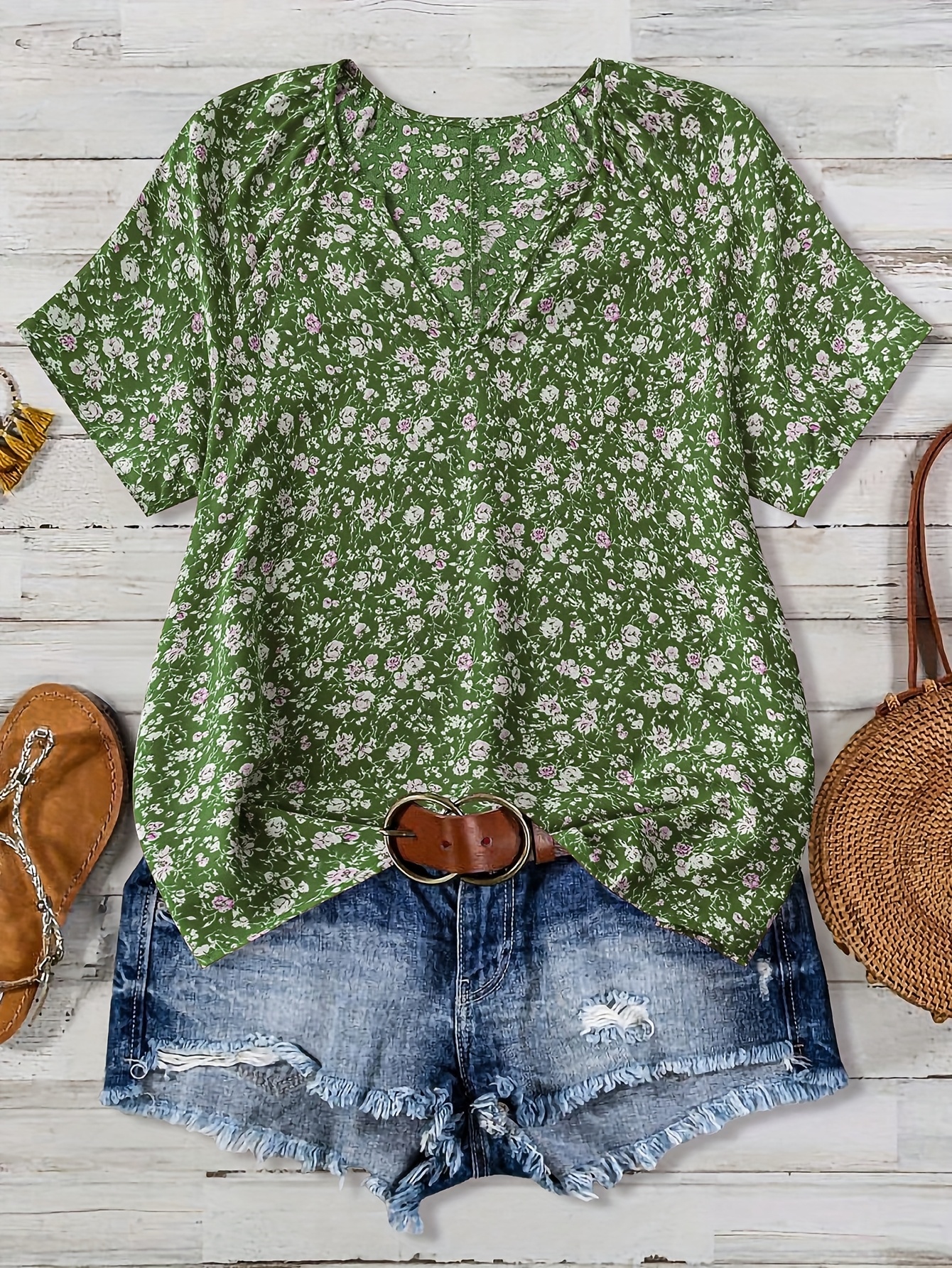 green tops for women sold on Temu United States