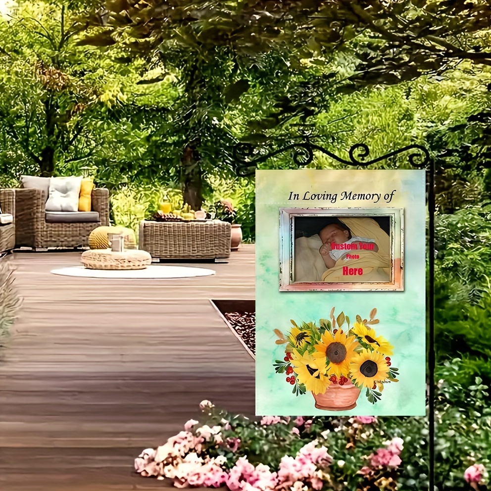 Personalized Garden Banner - Cherished Memory Of Mom, 12x18 Inch Linen ...