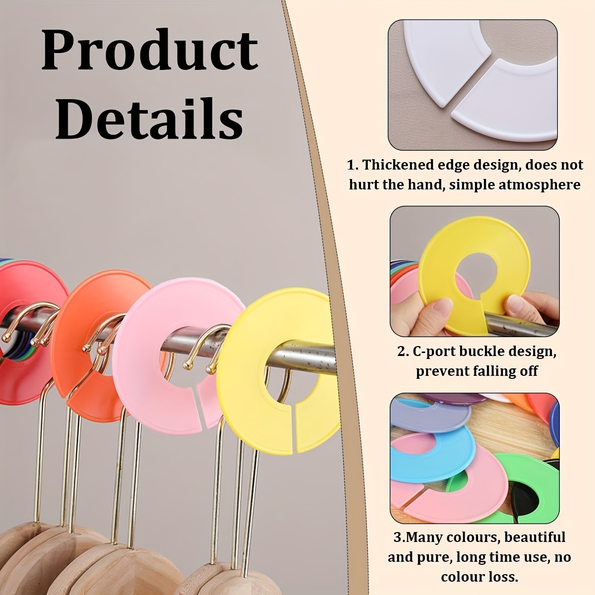 Hanger Dividers 60 Pack Plastic Closet Dividers For Hanging Clothes ...