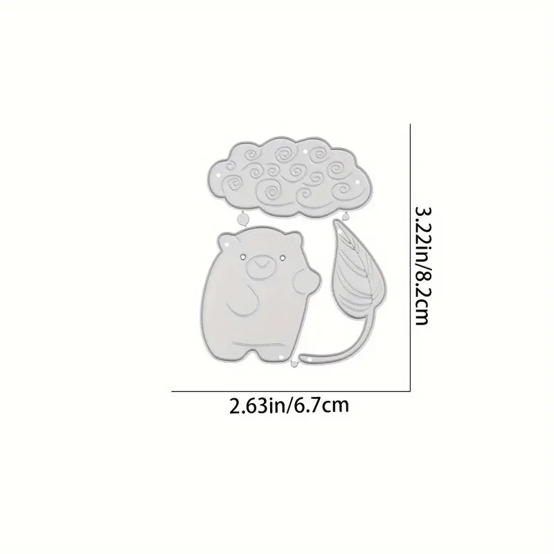 기억을 만들어보세요 스크랩북 And 카드 만들기용 곰 메탈 다이 컷 스텐실 예술품and공예품and봉제 용품 Temu