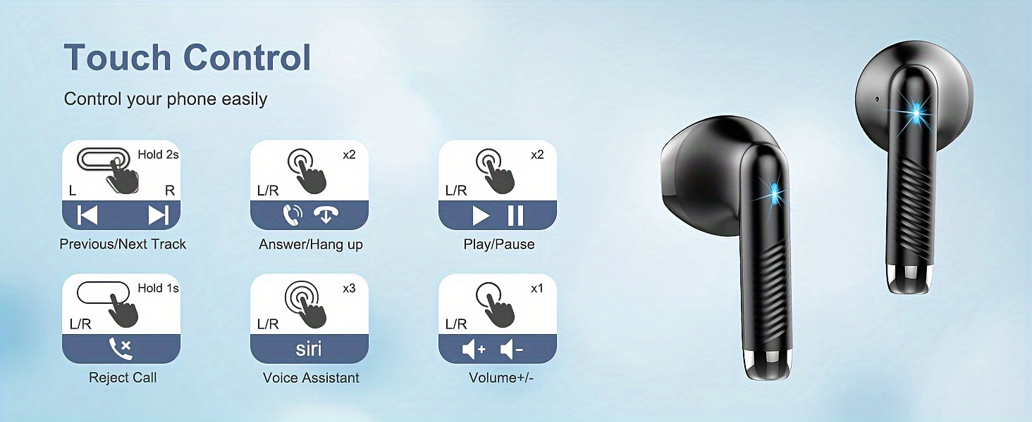 Wireless Earbuds J53 Wireless 5.3 Ear Buds Led Power Display - Temu