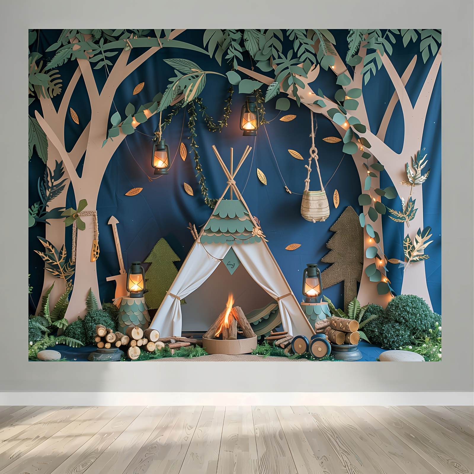 Versatile Camping themed Polyester Backdrop Perfect - Temu